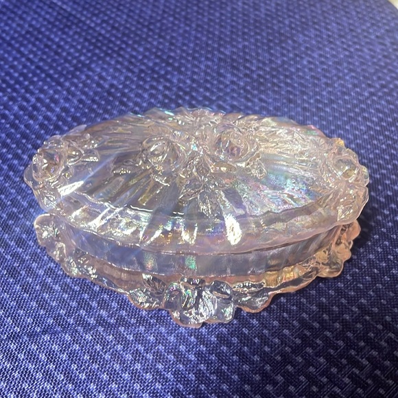 Fenton | Art | Fenton Glass Cabbage Rose Pink Opalescent Trinket Box ...